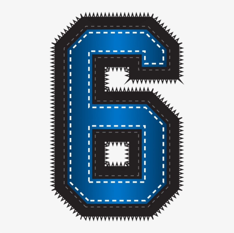 Download Blue Sport Style Number Six Clipart Png Photo - Blue Number ...