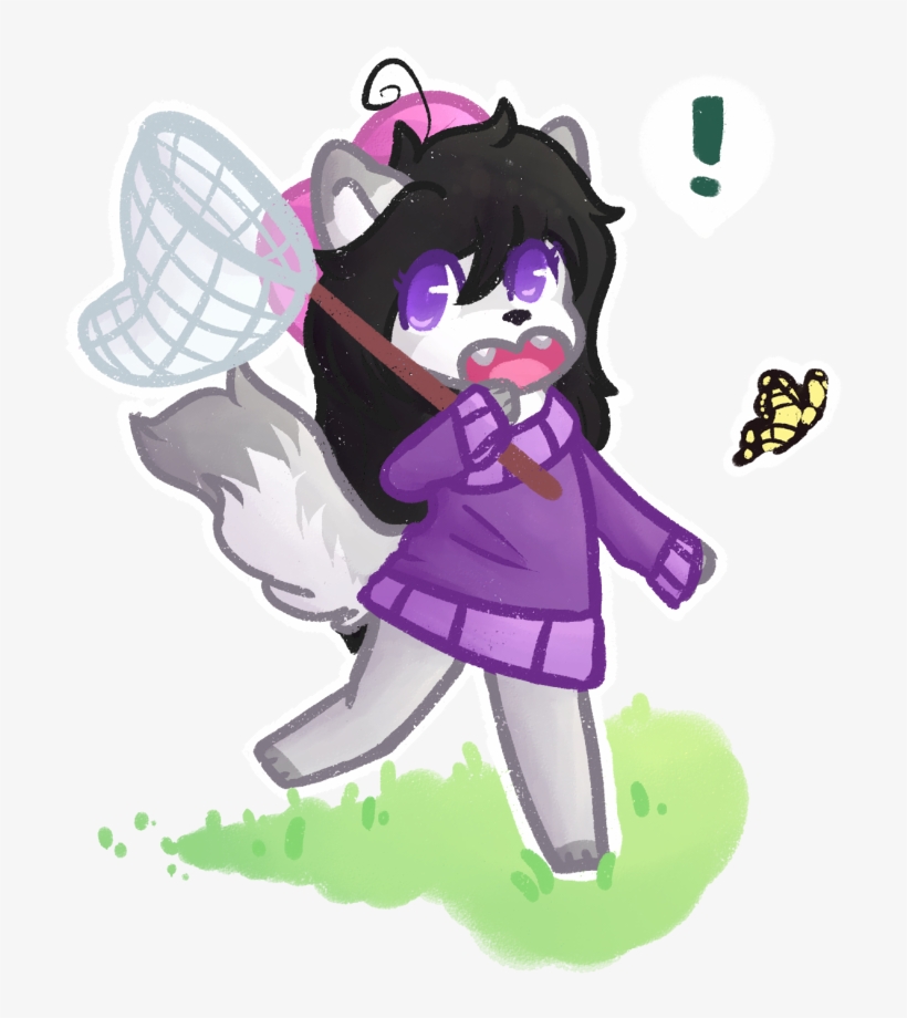 Butterfly Hunting With Aggie - Cartoon - 800x861 PNG Download - PNGkit