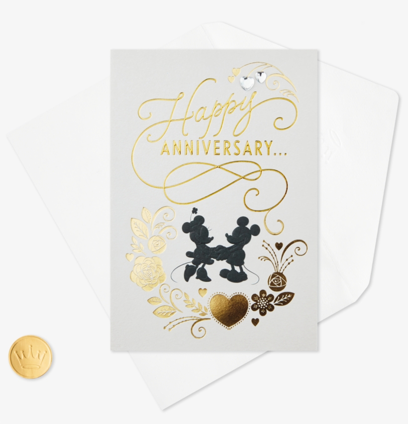 Mickey And Minnie Anniversary Card For Couple - Calligraphy - 1470x1470 ...