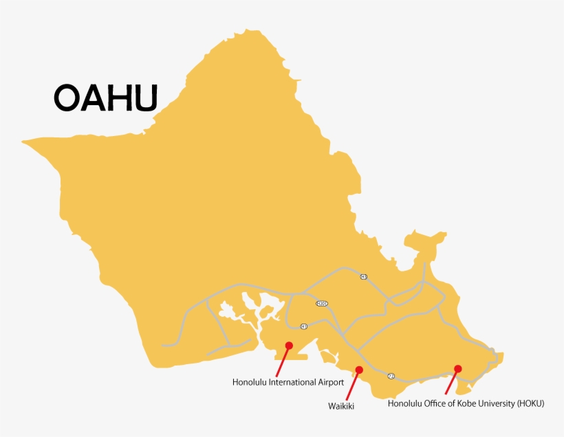 Map - Simple Map Of Oahu - 842x595 PNG Download - PNGkit
