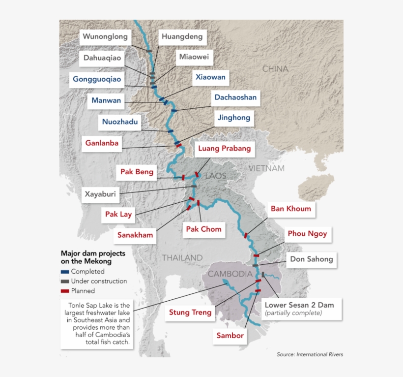 Mekong Dams Map Source - Atlas - 579x686 PNG Download - PNGkit