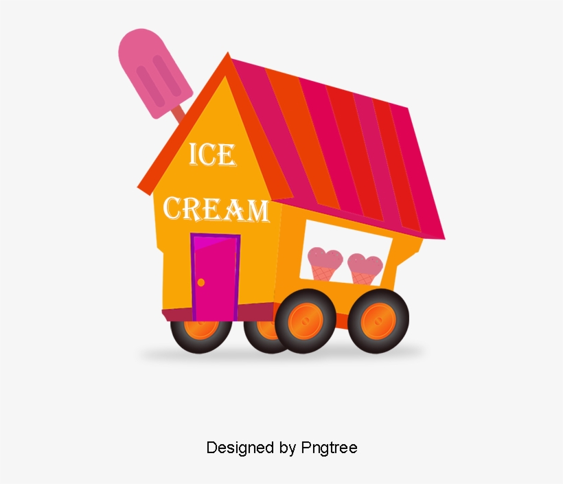 Ice Cream Cart Vector, Ice Cream, Ice Cream, Summer - Ice Cream ...