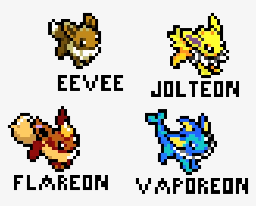 Eevee Evolutions - Pixel Eevee Evolutions - 950x770 PNG Download - PNGkit