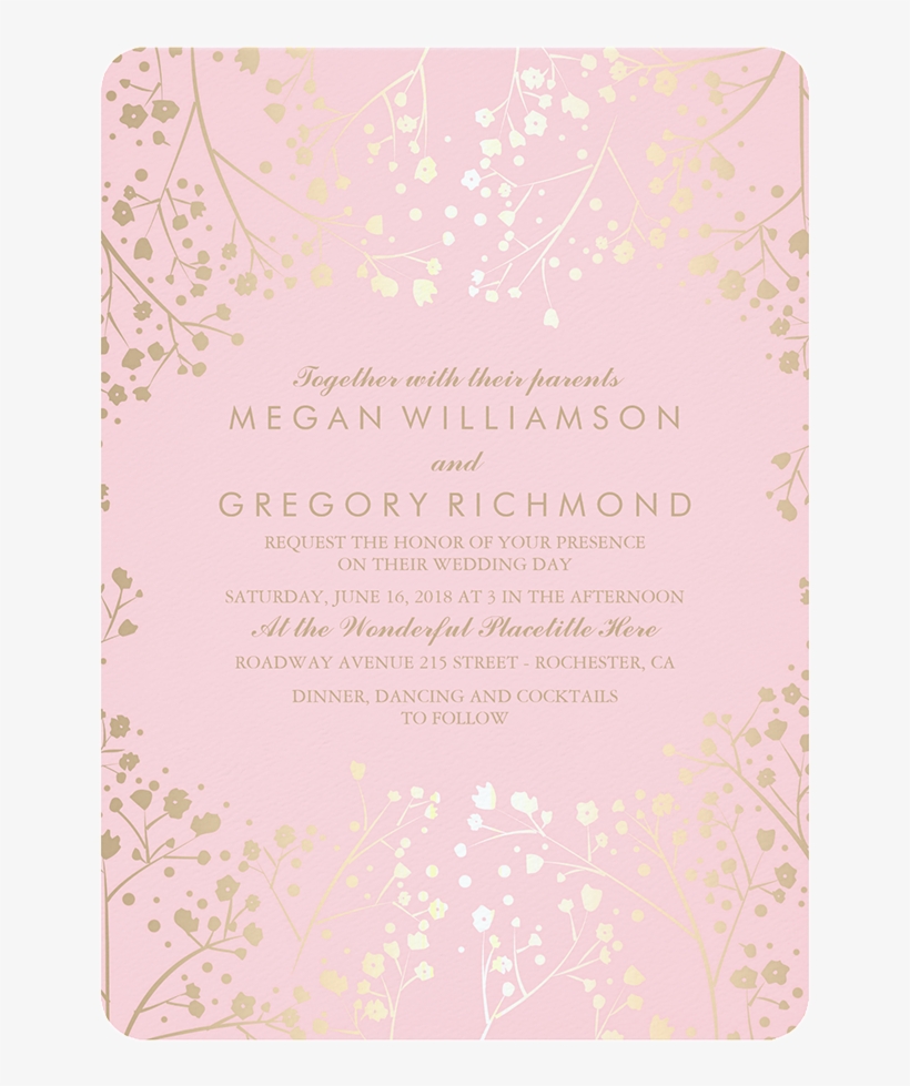 Zazzle Babys Breath Elegant Pink Invites - 1000x1000 PNG Download - PNGkit