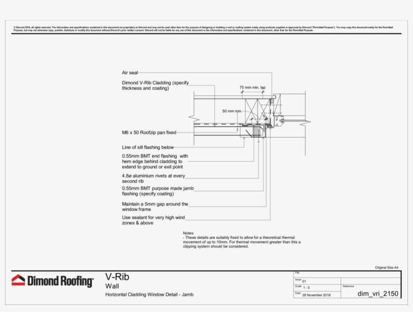Horizontal Cladding With Cavity Window Detail - Purlin Window Elevation ...