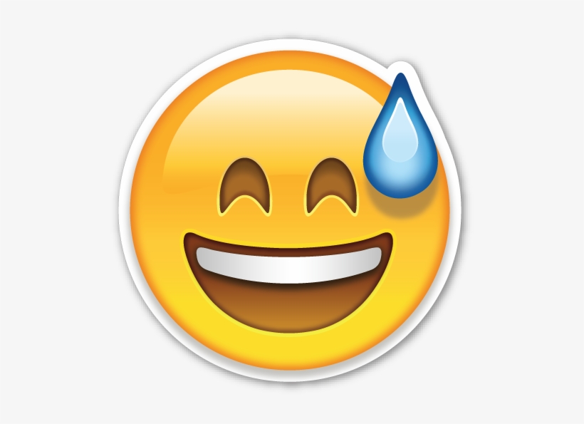 Download Transparent Download Emoji Free - Grinning Face With Sweat ...