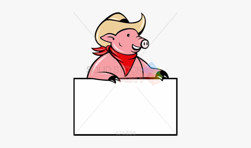 Stock Illustration Of Cartoon Rendition Of Pig Cowboy - Pigs Holding ...