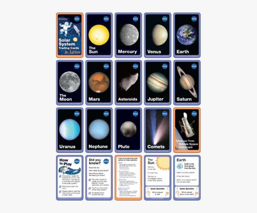 Half Size Card Preview Ssjr 2x - Solar System Card Sort - 461x600 PNG ...