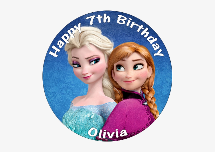 Personalised Disney Frozen Anna & Elsa Edible 8" Round - Ana And Elsa ...