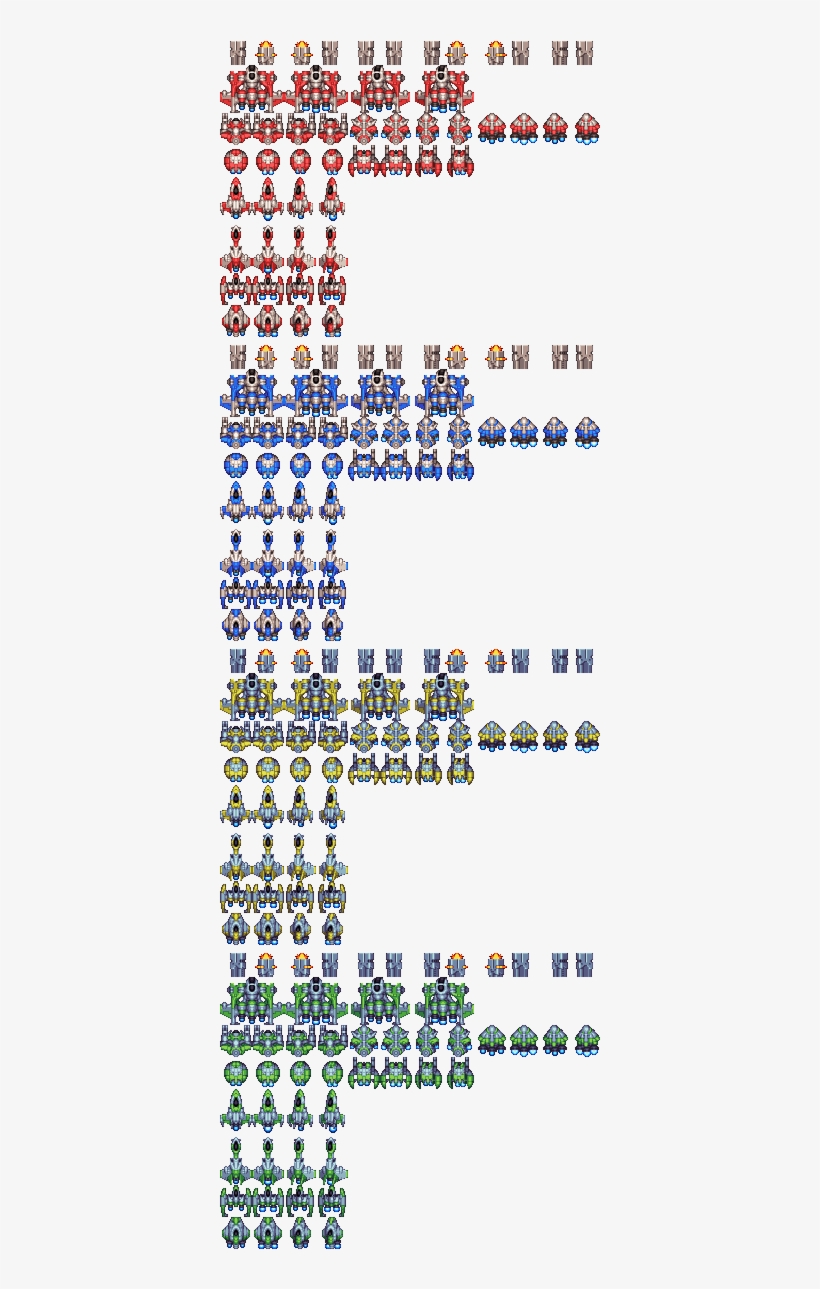 Ships Human - Shmup Ship Sprites - 384x1216 PNG Download - PNGkit