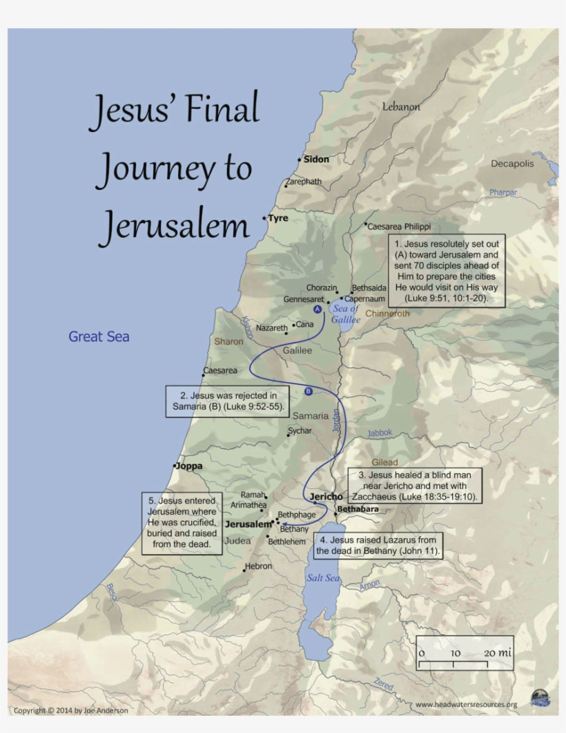 037 Unit2mapdone - Jesus Last Journey To Jerusalem Map - 1080x1080 PNG ...