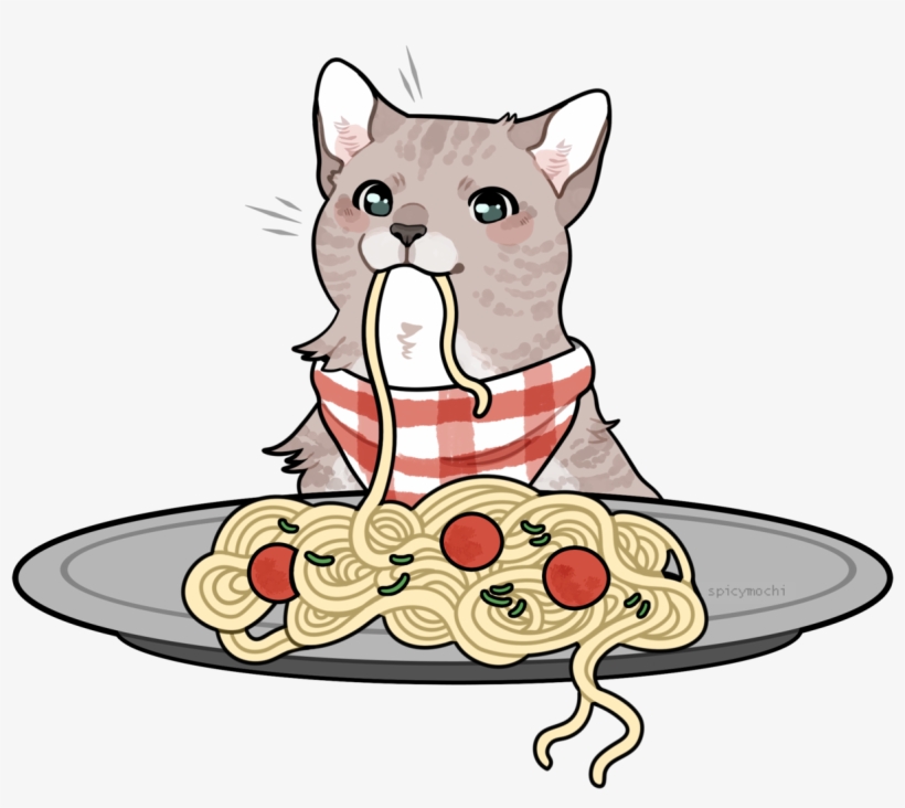 Spicymochi - Spaghetti Cat - Cartoon - 1280x1081 PNG Download - PNGkit