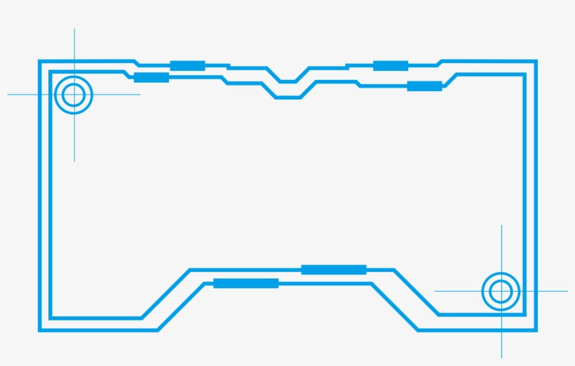 Technology Border Blue Simple Lines Png And Psd - Diagram - 2000x2000 ...
