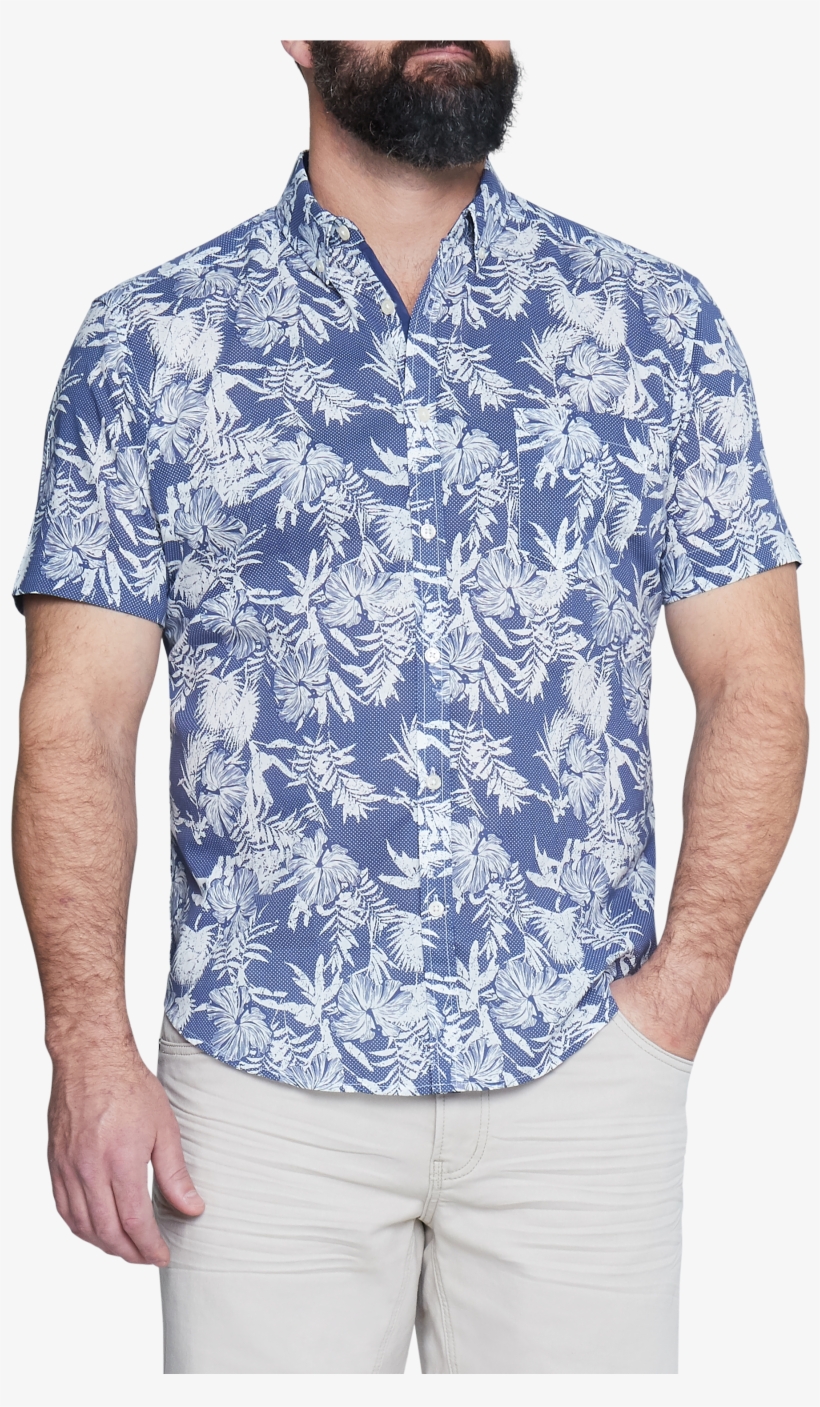 Blue Aloha Print Shirt - Polo Shirt - 3000x3000 PNG Download - PNGkit