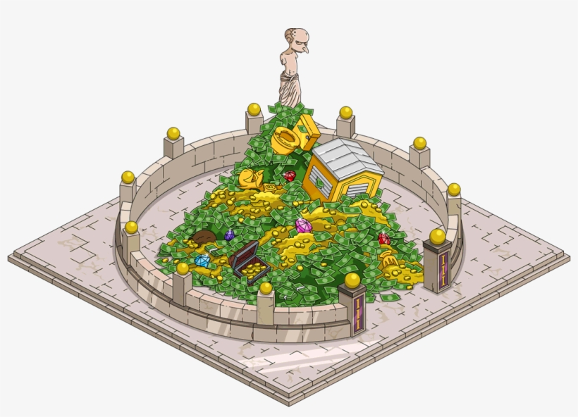 Tapped Out Money Mountain 2 - The Simpsons - 1038x700 PNG Download - PNGkit