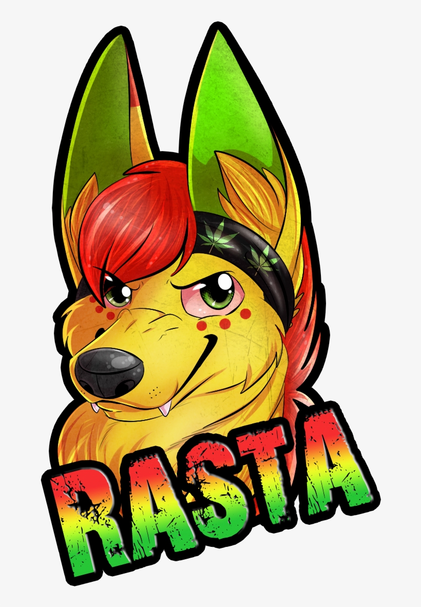 Rasta Freakhound Badge - Cartoon - 707x1146 PNG Download - PNGkit