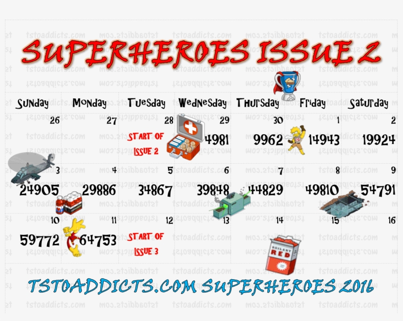 Superheroes 2 Issue 2 Calendar - Illustration - 1656x1239 PNG Download ...