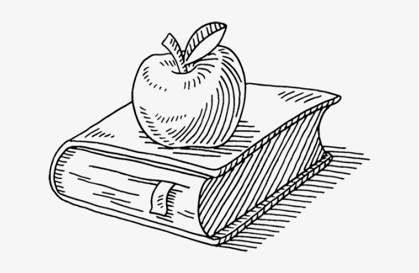 Book And Apple Drawing - 640x480 PNG Download - PNGkit