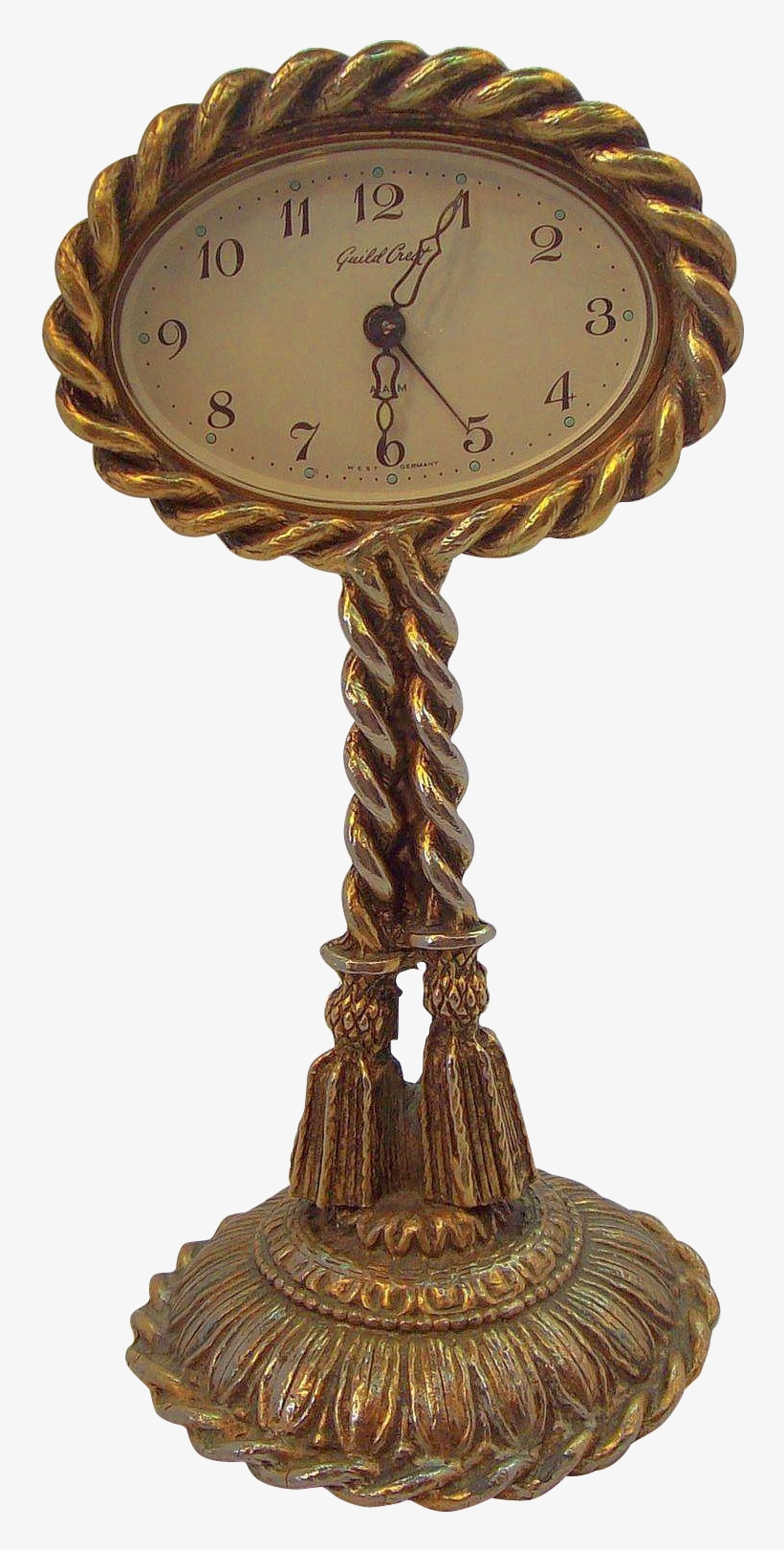 Vintage Guild Crest Goldtone Metal Boudoir Clock West - Antique ...