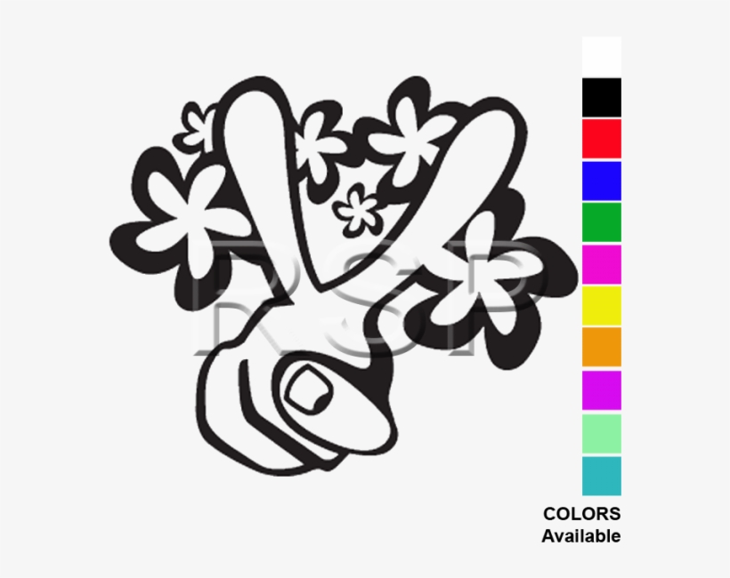 Decal Peace Fingers - Peace Fingers - 600x600 PNG Download - PNGkit
