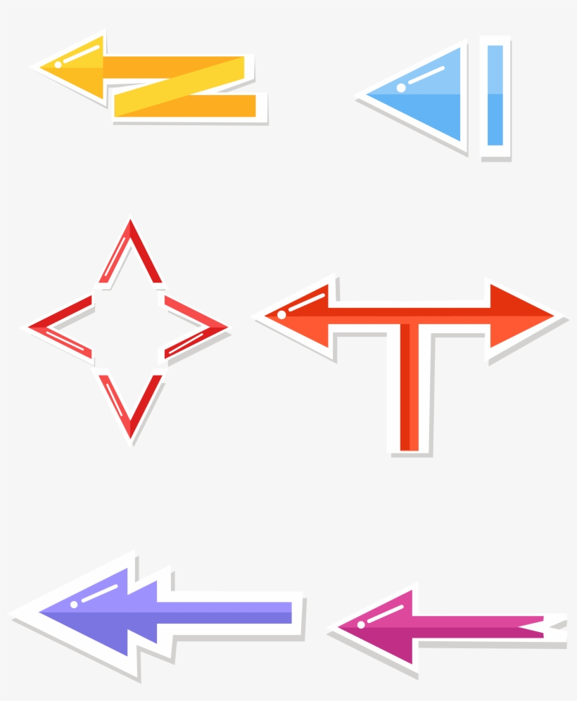 Arrow Bright Arrows Cartoon Colorful Png And Vector - Diagram ...