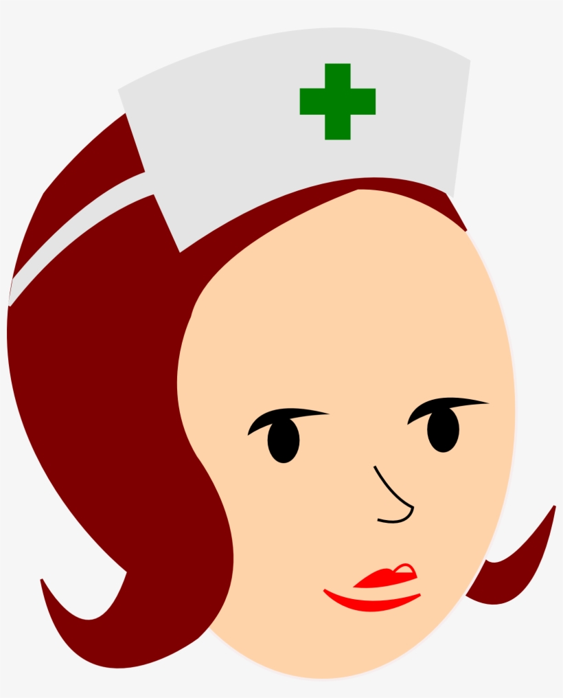 Drawing Of Medical Nurse With Green Cross On Head - Nurse Clip Art ...
