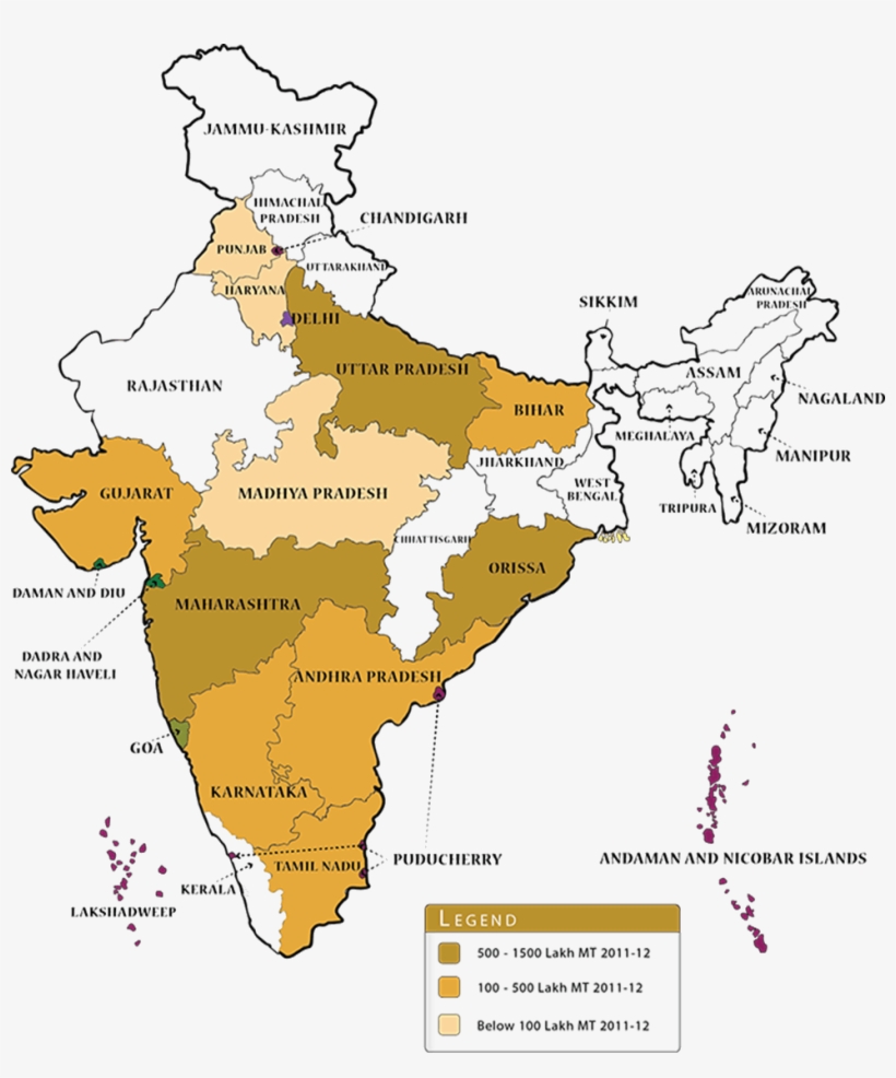 Map Of Production Of Sugarcane In Various State - Major Areas Of ...