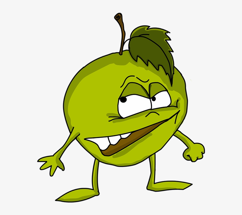 Evil Apple Cartoon - 575x649 PNG Download - PNGkit