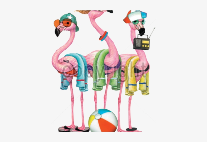 Flamingo Clipart Beach - Beach Flamingo Clipart - 640x480 PNG Download ...