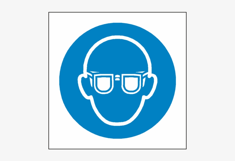 Wear Eye Protection Symbol Label - Goggles Health And Safety Sign ...