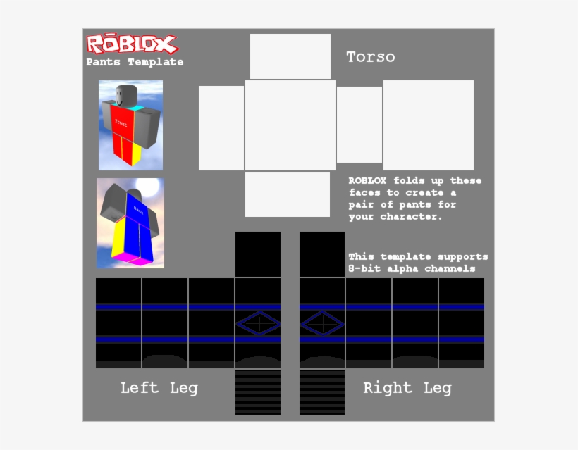 Black Pants Roblox Template 585x559 PNG Download PNGkit
