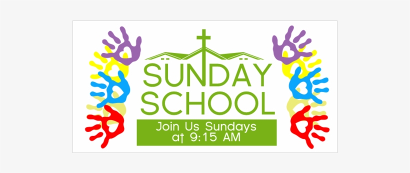 Vinyl Banner For Sunday School With Children's Handprints - Graphic ...