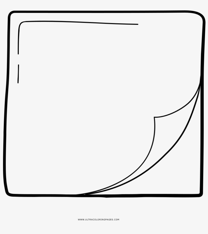 Sticky Note Coloring Page - Line Art - 1000x1000 PNG Download - PNGkit