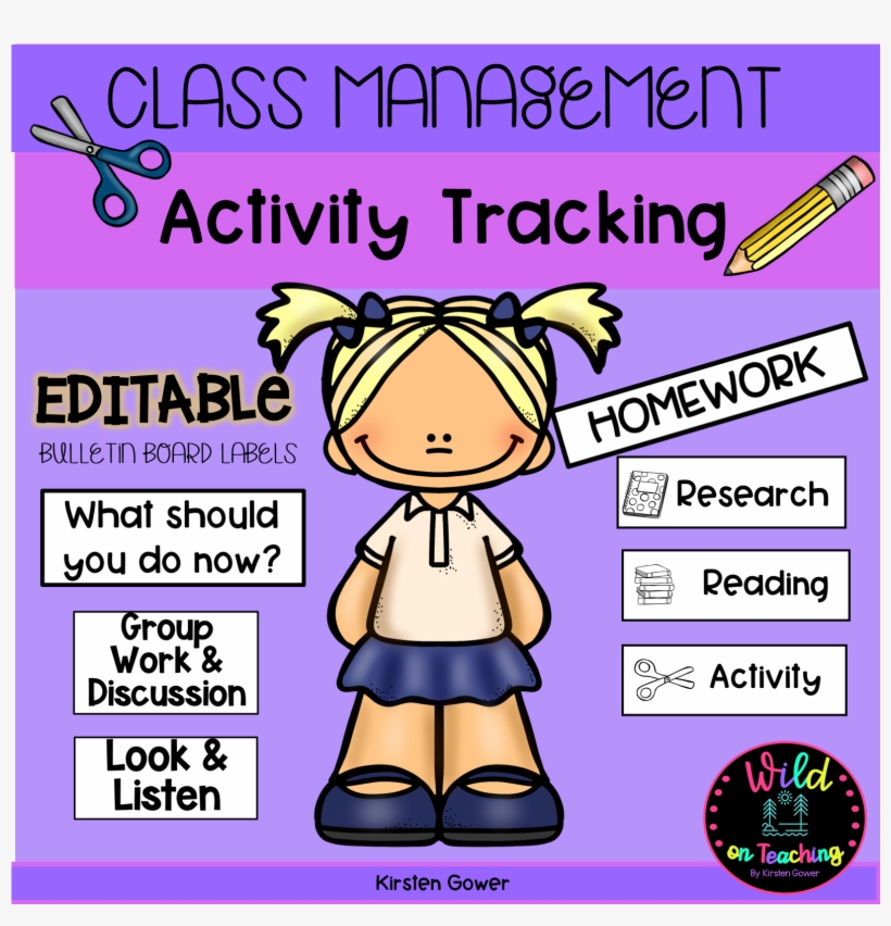 Class Management Activity Tracking Bulletin Board Labels - Cartoon ...