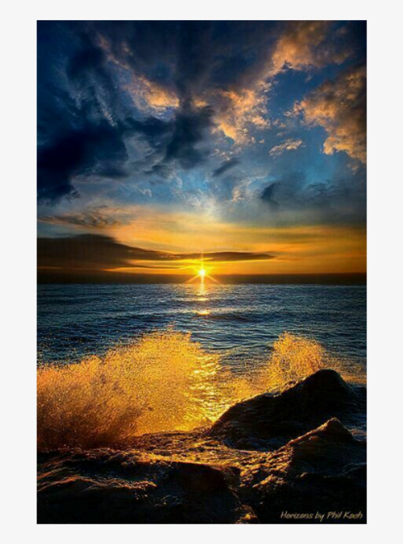 Sunset Sticker - Epic Sunrise Ocean Waves - 1024x1024 PNG Download - PNGkit