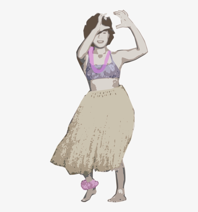 Old Style Hula Dancer Colour - A-line - 408x800 PNG Download - PNGkit
