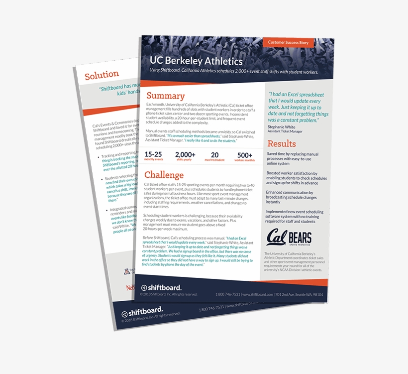 Each Month, University Of California Berkeley's Athletic - Flyer ...