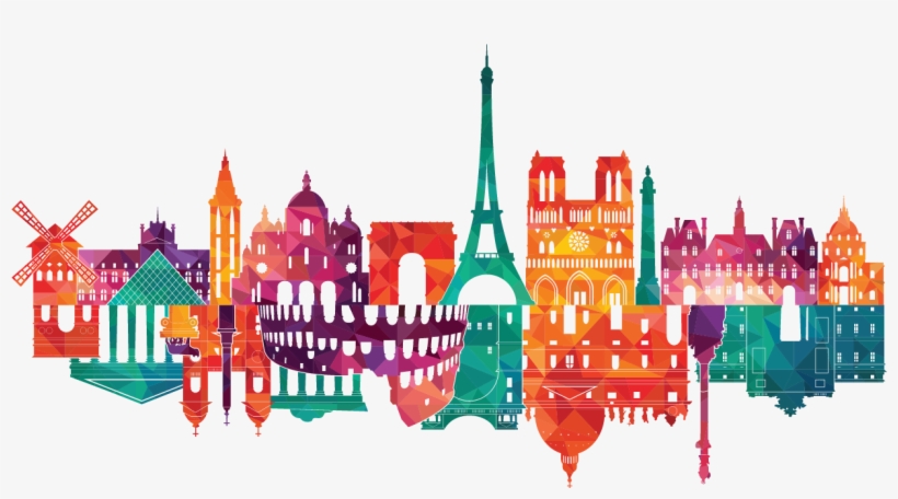 Paris Vs Rome - Vector Illustration Paris - 1227x623 PNG Download - PNGkit