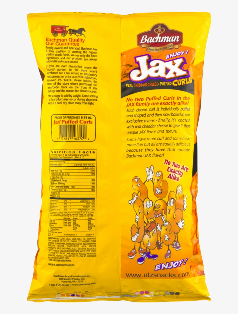 Bachman Jax Cheese Curls, Cheddar - 1000x1000 PNG Download - PNGkit