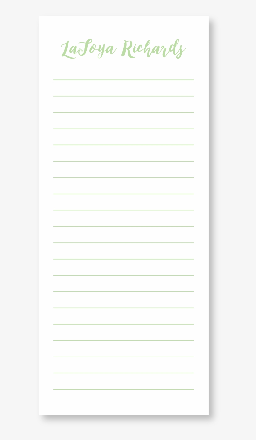 Custom Notepad Personalized Long Lines - 826x1576 PNG Download - PNGkit