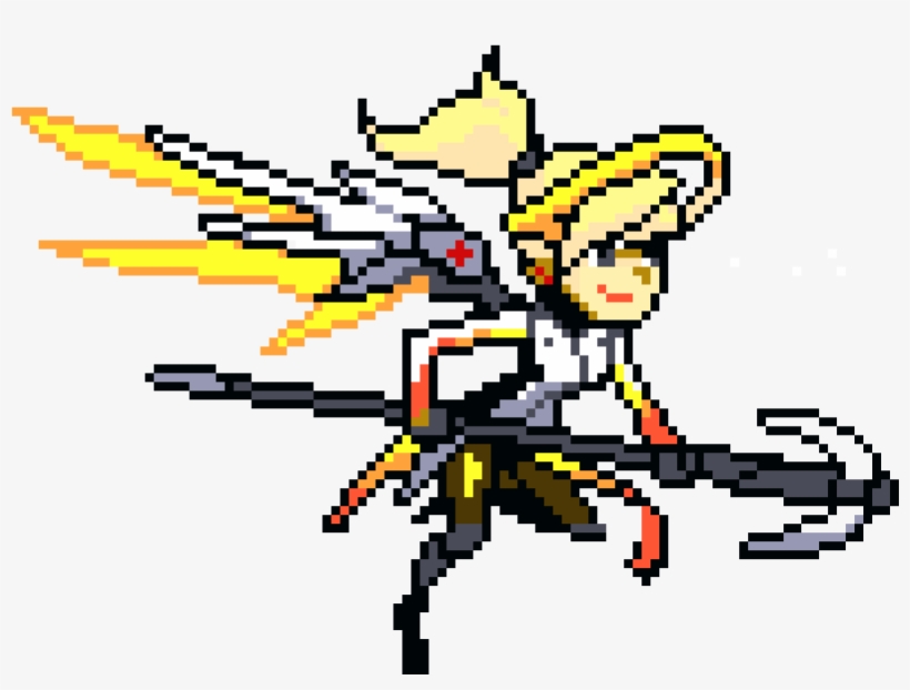 Overwatch Mercy Pixel Spray - 1120x770 PNG Download - PNGkit