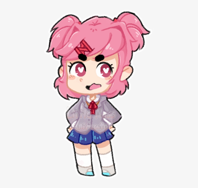 Random Natsuki Chibi - Cartoon - 502x767 PNG Download - PNGkit