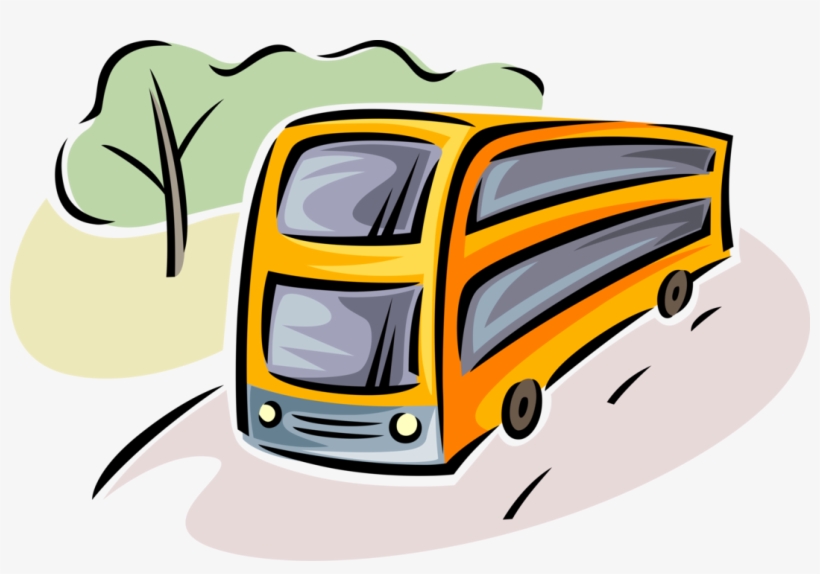 Vector Illustration Of Intercity Passenger Tour Bus - Illustration ...