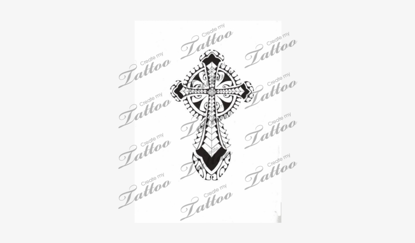 Polynesia Clipart Cross - Polynesian Cross Tattoo Designs - 400x400 PNG ...