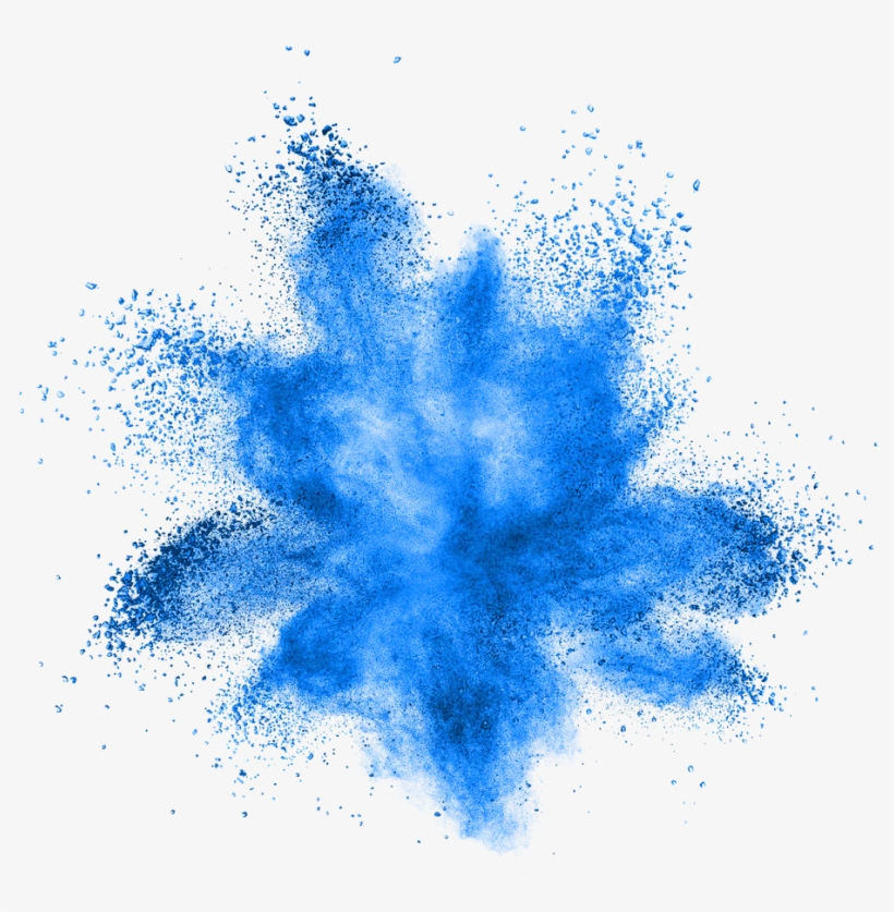 Blue Smoke Splatter Overlay Ftestickers - Paint Powder Explosion Png ...