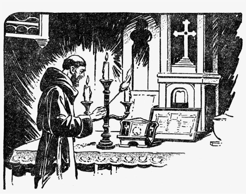 Weirdtalesv36n2pg043 Priest And Candles - Superstition - 1034x766 PNG ...
