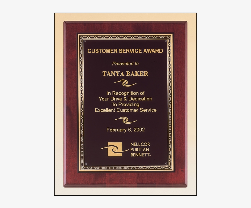 Rosewood Stained Piano Finish Plaque With A Black Brass - Customer ...