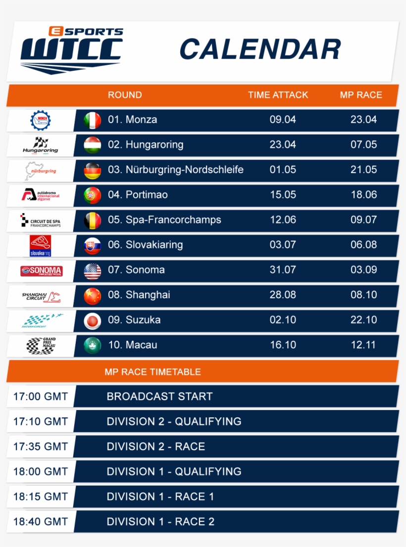 Esports Calendar 30 Nov 2018 - Wtcc - 1920x1622 PNG Download - PNGkit