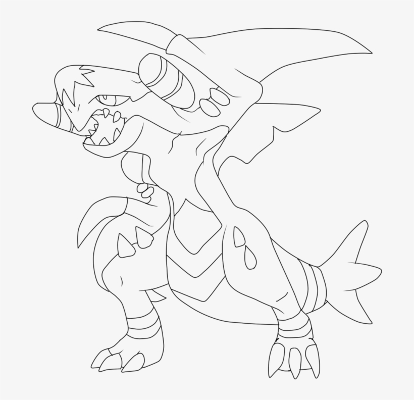 Download Transparent Pokemon Garchomp Colouring Pages - Garchomp Black ...