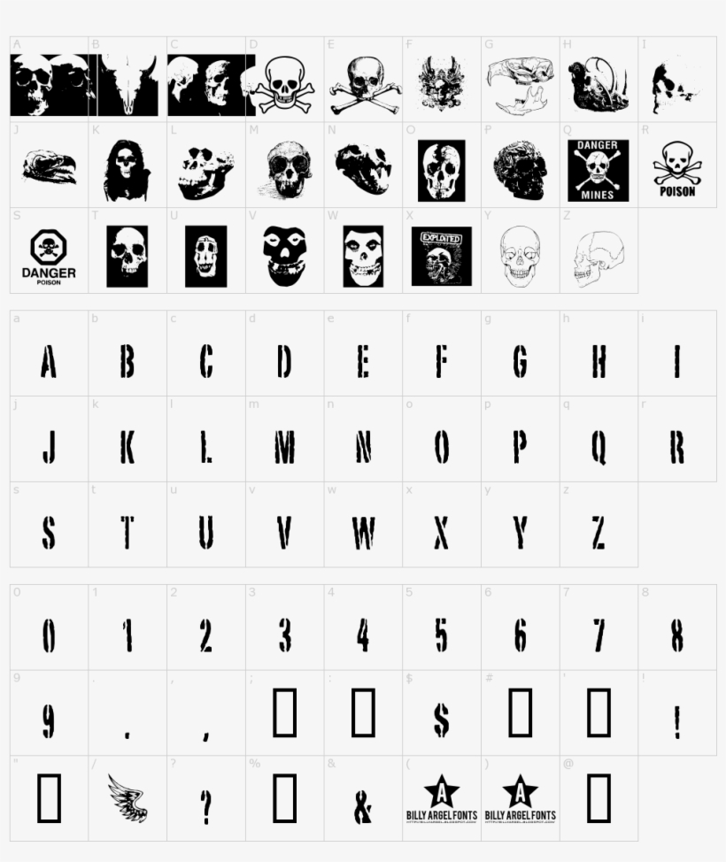 Font Characters - Skull And Bones - 1000x1150 PNG Download - PNGkit
